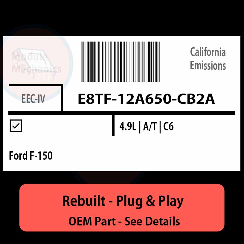 E8TF-12A650-CB2A EEC-IV ECU - PLUG & PLAY | Ford F-150 | ECM PCM BCM ...