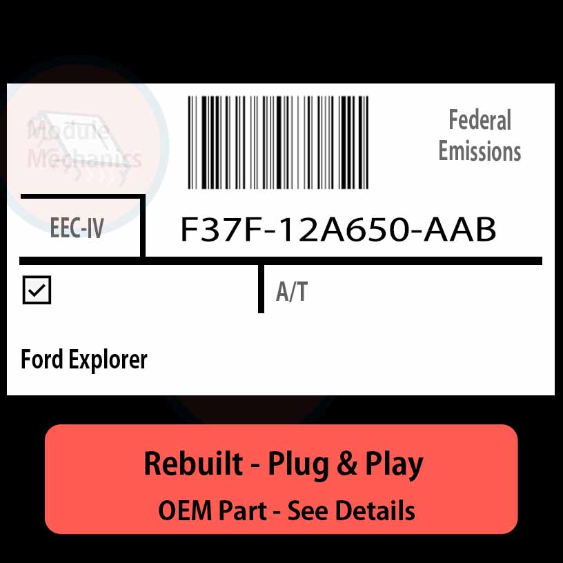 F37F-12A650-AAB EEC-IV ECU - PLUG & PLAY | Ford Explorer | ECM PCM BCM ...
