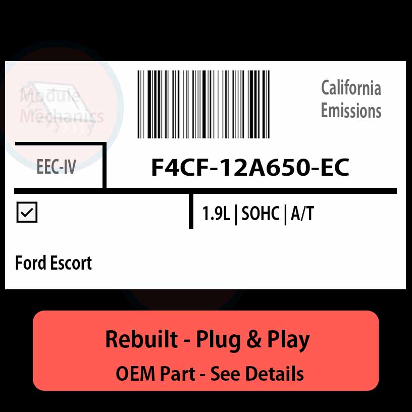 F4CF-12A650-EC EEC-IV ECU - PLUG & PLAY | Ford Escort | ECM PCM BCM ...