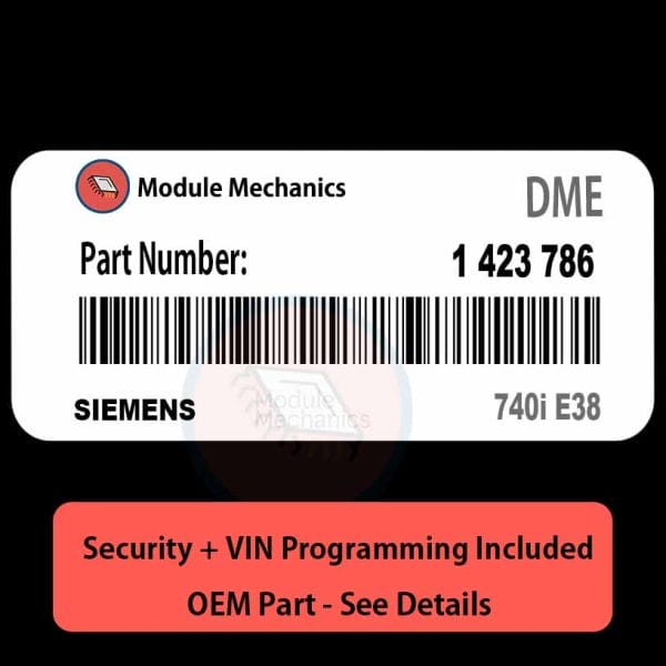 1 423 786 ECU with PROGRAMMING - VIN & Security | 740i E38 | ECM DME ...
