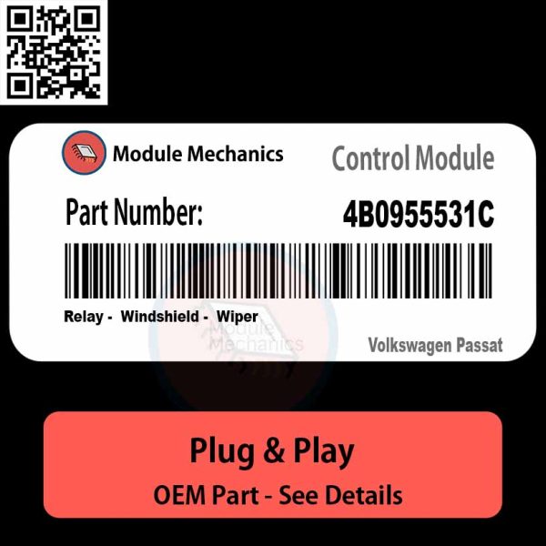 4B0955531C Relay, Windshield, Wiper Module OEM | Volkswagen Passat ...