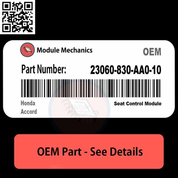 23060-830-AA0-10 Seat Control Module OEM | Honda Accord - Module Mechanics