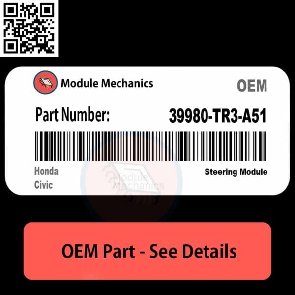 39980-TR3-A51 Steering Module OEM | Honda Civic - Module Mechanics